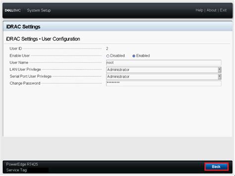 System Setup IDRAC Settings User Configuration