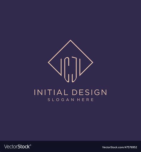 Initials Cj Logo Monogram With Rectangle Style Vector Image