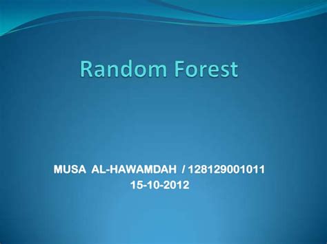 Random Forest Algorithm Pptx