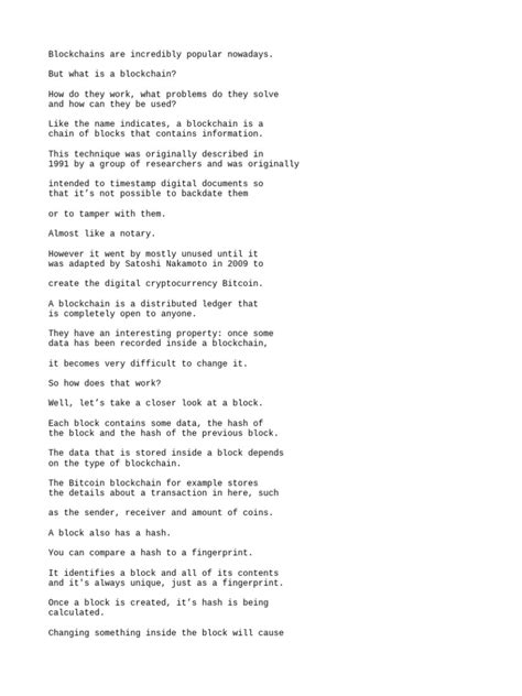 English How Does A Blockchain Work Simply Explained Downsub Com Pdf Computer