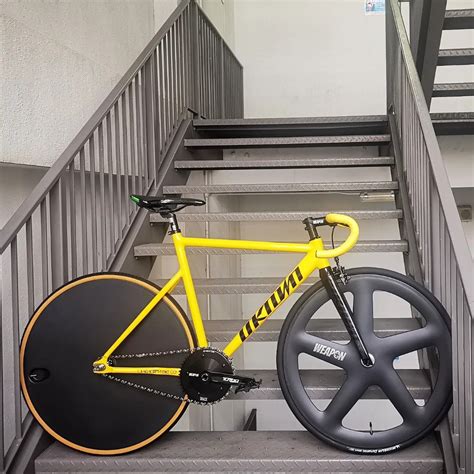 Weapon Carbon Fiber Aerospoke Wheel Wheelset For Fixie Bike Track