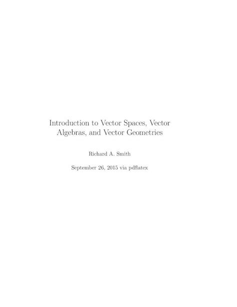 Pdf Vector Spaces Algebras Geometries Lectures Dokumentips