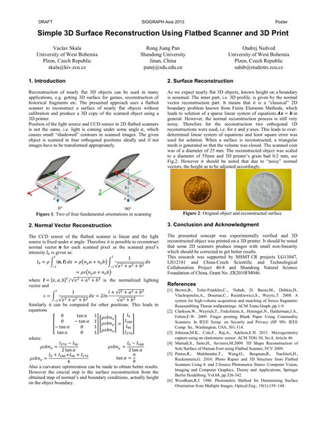 Pdf Simple 3d Surface Reconstruction Using Flatbed Scanner And 3d Print