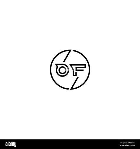 Of Simple Outline Concept Logo And Circle Of Initial Design Black And White Background Stock