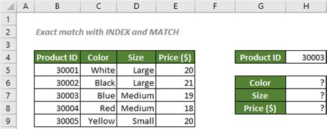 Exact Match With INDEX And MATCH