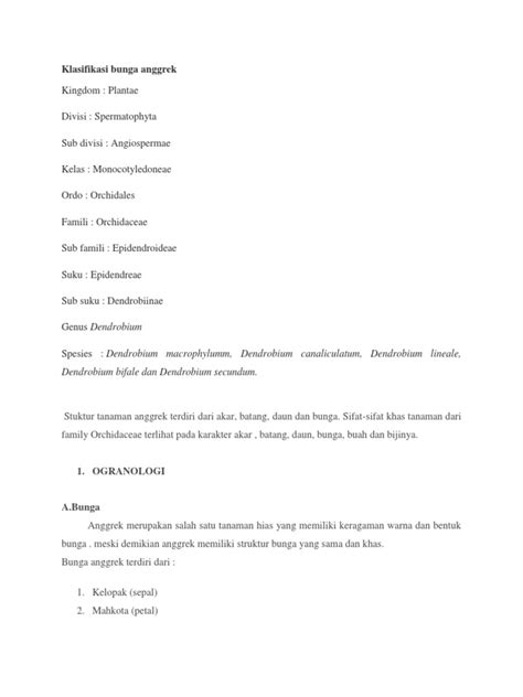 Klasifikasi Bunga Anggrek Pdf
