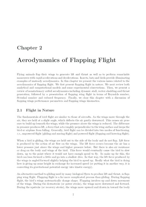 Pdf Aerodynamics Of Flapping Flight