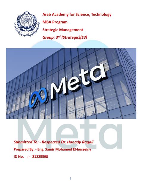 Meta Facebook Pdf Swot Analysis Facebook