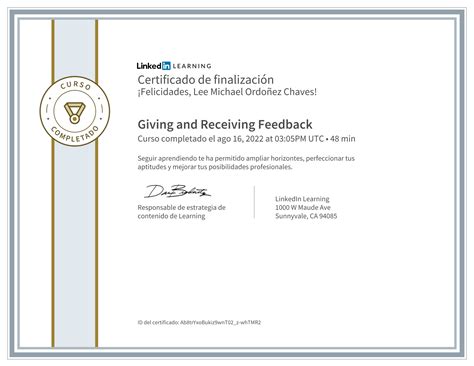 Lee Michael Ordoñez Chaves On Linkedin Certificate Of Completion
