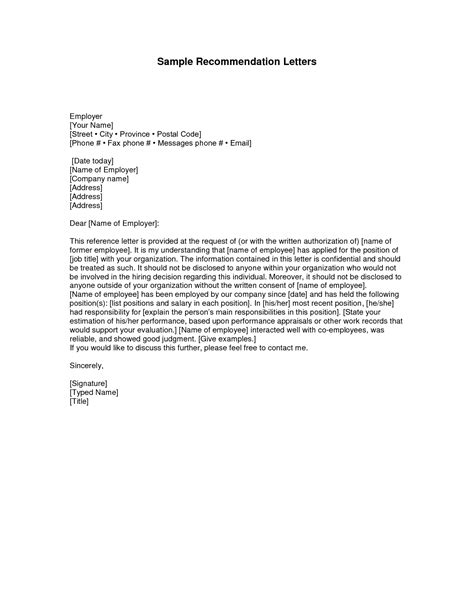 Letter Of Employment Reference Sample Employment Reference Letter