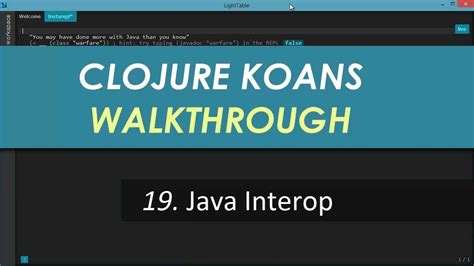 Learn Clojure 19 Java Interop Clojure Koans Walkthrough In Light