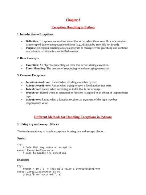 Chapter 3 Exception Handling Pdf