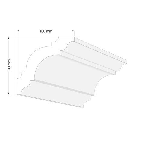 Cornisa Tavan Elhare Polistiren 100x100x2000mm Alb Emagro