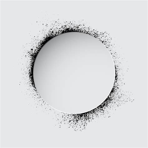 Grunge White Circle Premium Vector