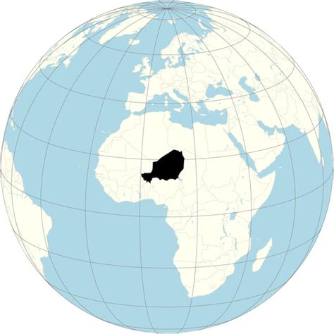 Premium Vector The Orthographic Projection Of The World Map With Niger At Its Center A