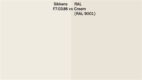 Sikkens F7 03 86 Vs Ral Cream Ral 9001 Side By Side Comparison