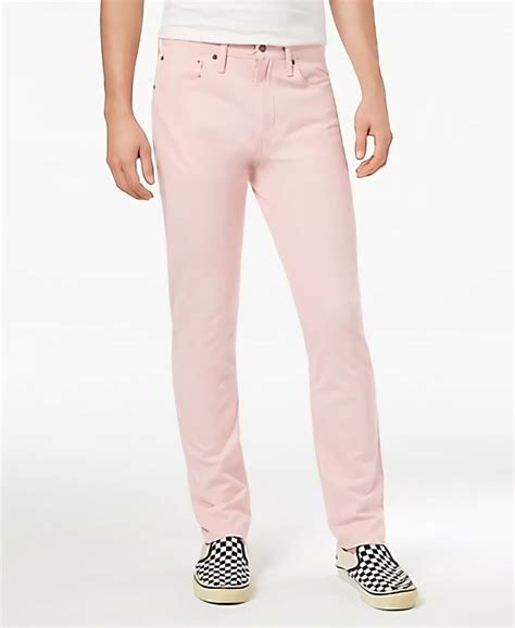 Levis Mens 512 Jeans Sz 34 X 32 Slim Fit Tapered Pink Stretch Twill