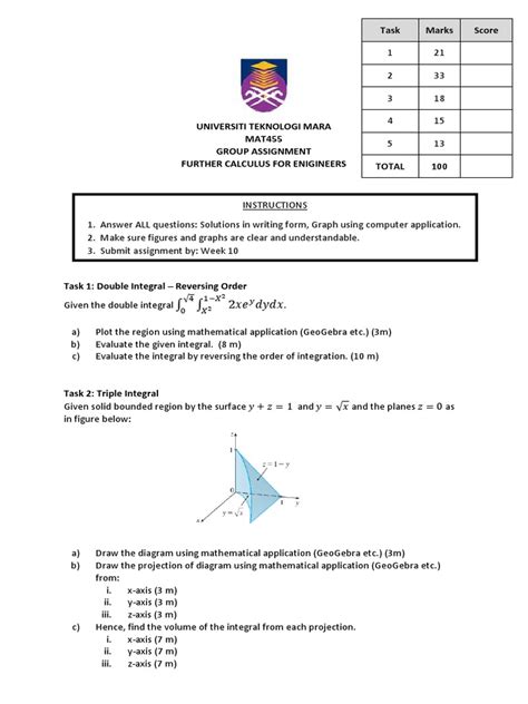 Mat455 Assignment 2 Pdf Cartesian Coordinate System Integral