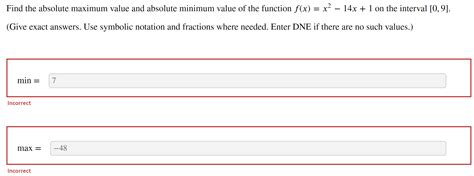 Solved Find The Absolute Maximum Value And Absolute Minimum Chegg