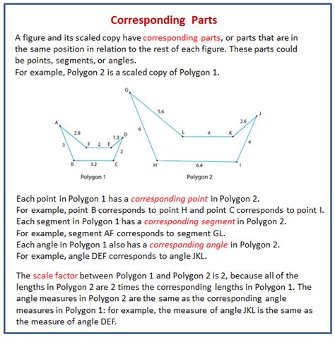 Corresponding Parts And Scale Factors