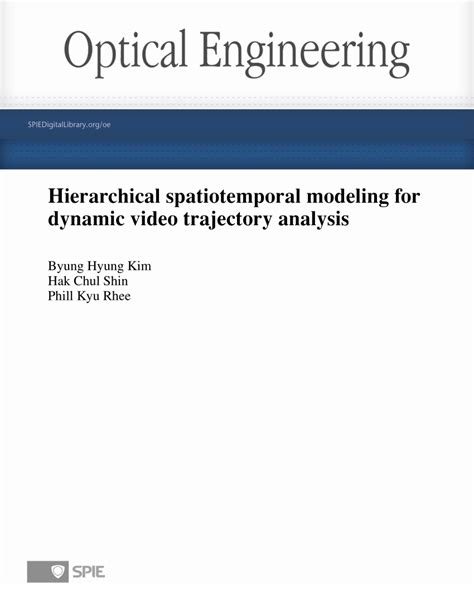 PDF Hierarchical Spatiotemporal Modeling For Dynamic Video Trajectory Analysis