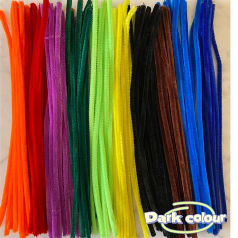 100 Pcs Mixed Colour Cleaners Chenille Stems12 6mm Etsy Chenille