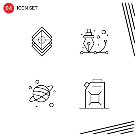 4 Thematic Vector Filledline Flat Colors And Editable Symbols Of Arrange Process Stack Design