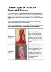 Different Types Of Indian Silk Sarees With Pictures Free Download Borrow And Streaming