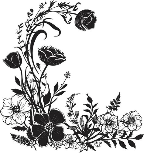 Angular Corner Accents Black Vector Logo Design Gothic Border Designs Decorative Black Vector