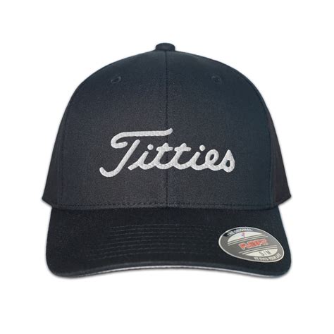Titties Embroidered Logo Flexfit Hat Golf Hat Funny Adult Dads Golf