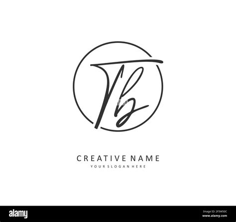 T B Tb Initial Letter Handwriting And Signature Logo A Concept Handwriting Initial Logo With