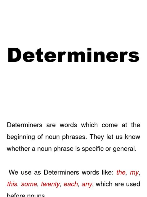 04 Determiners Pdf Noun Grammatical Number