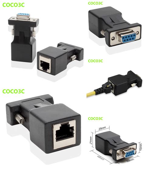 Visit To Buy 9pin RS232 Female To RJ45 Female Connector Card COM Port To LAN Ethernet Port