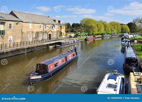 Narrow Boat And Great Ouse River At Ely Editorial Image Image Of