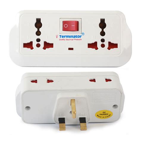 Multi Adaptor Universal 3 Pin Flat With Switch 2 Way 3 Pin Spocket 2 Way 2 Pin Socket