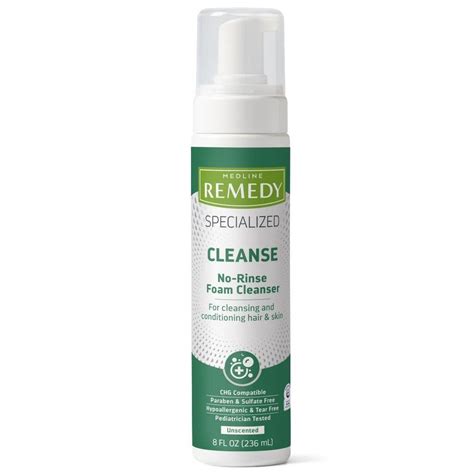 Medline Remedy Specialized No Rinse Foam Cleanser 8oz 12ct