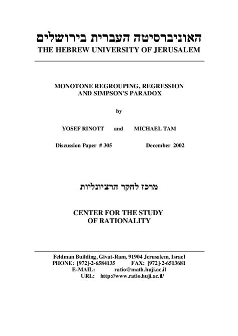Pdf Monotone Regrouping Regression And Simpsons Paradox