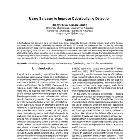 Using Sarcasm To Improve Cyberbullying Detection Acl Anthology