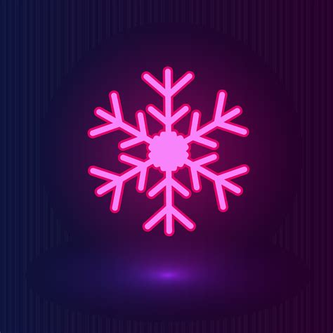 Vector Neon Pink Snowflake Winter Icons On Dark Blue Background 12899671 Vector Art At Vecteezy