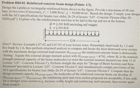 Solved Problem H04 02 Reinforced Concrete Beam Design