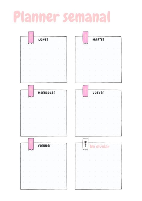 Imprimible De Organizador O Planner Semanal Lunes Martes Miercoles