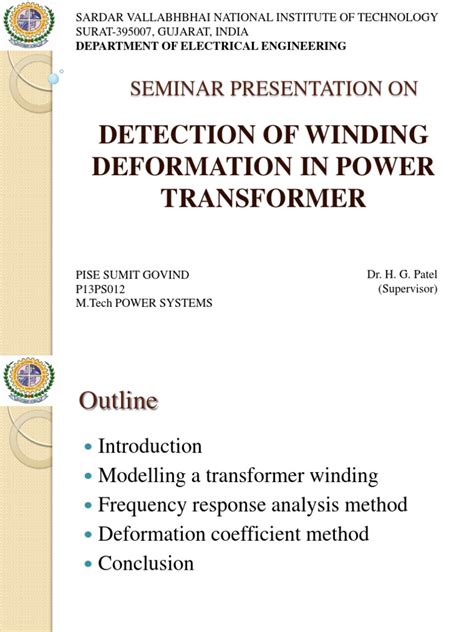 Detection Of Winding Deformation In Power Transformers Using Frequency Response Analysis And The
