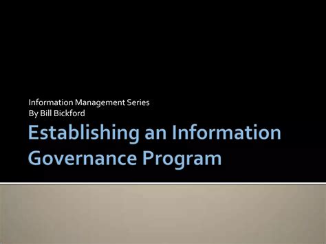 Information Governance Program Pptx It And Internet Support Internet