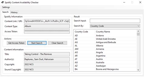 GitHub SoNearSonar SpotifyContentAvailabilityChecker An Application That Lets You Check