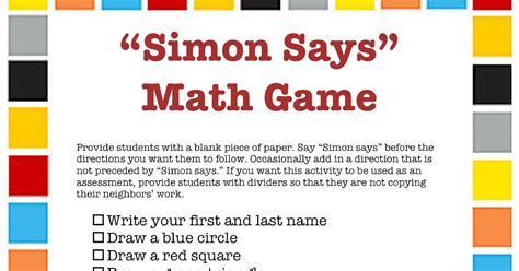 Kristen Keeping It Class Y Simon Says Math Game