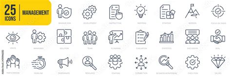 Business Management Thin Line Icons Editable Stroke For Website Marketing Design Logo App