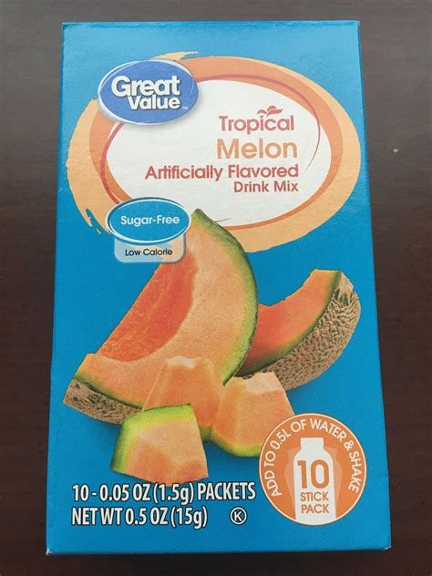 Tropical Melon Drink Mix One Box With 10 Individual Packets Singles To
