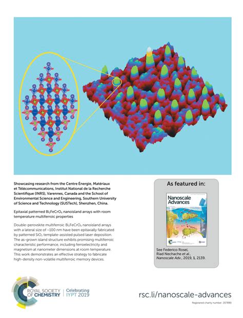 Pdf Epitaxial Patterned Bi2fecro6 Nanoisland Arrays With Room