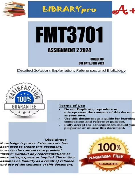 Fmt3701 Assignment 2 2024 Due June 2024 Foundation Phase Mathematics Fmt3701 Fmt3701