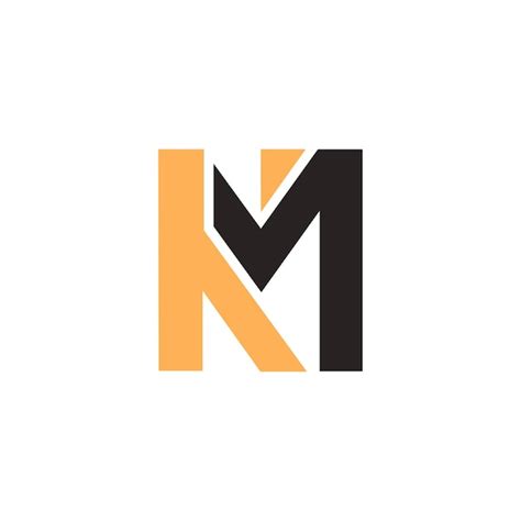 검정색 배경에 문자 K 및 문자 M 로고 프리미엄 벡터